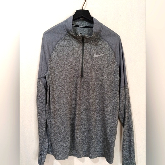 Nike | Shirts | Nike Running Half Zip Mens Top With Long Sleeves Gray ...